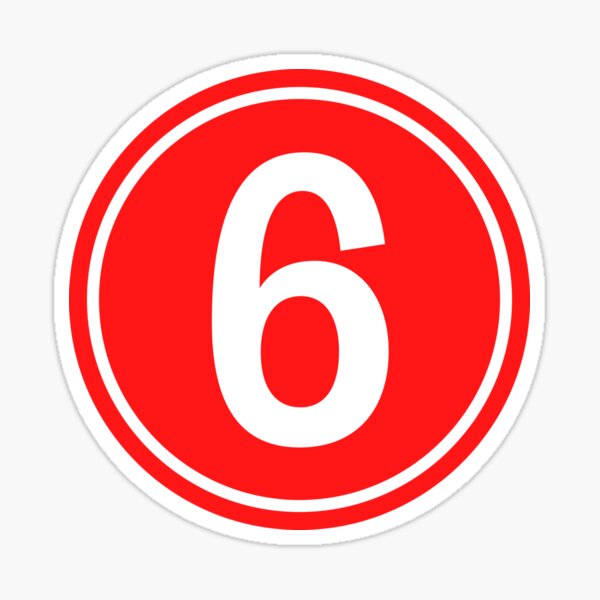 "Big Red Dot Number 6" Sticker for Sale by nocap82 | Redbubble
