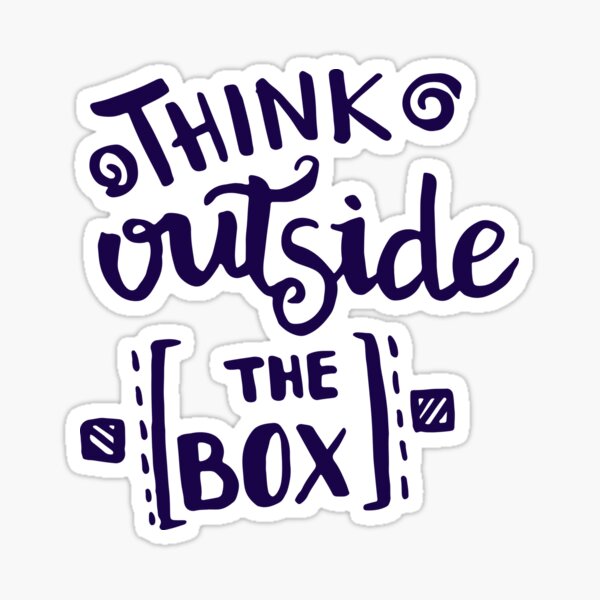"THINK OUTSIDE THE BOX" Sticker for Sale by Elismaili | Redbubble