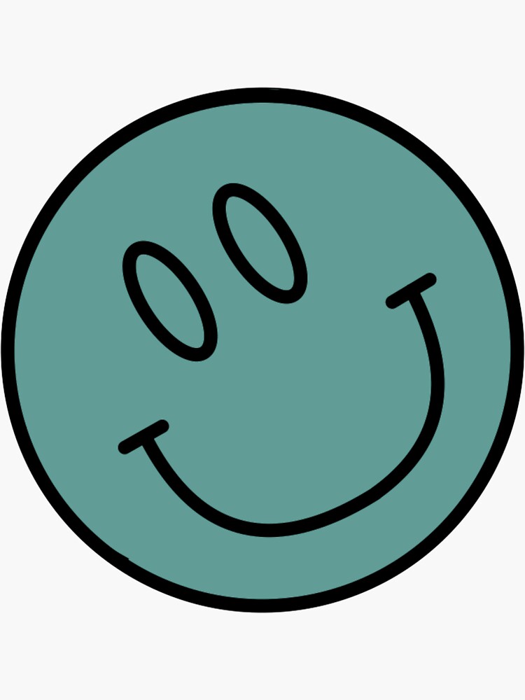 "Teal Smiley Face" Sticker by megansnider | Redbubble