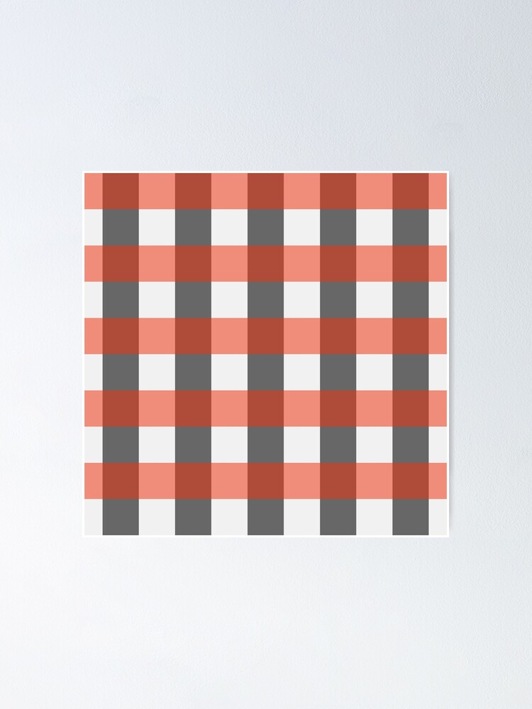 "Pastel Red and Dark Gary Gingham Checked Checkered Pattern Design ...