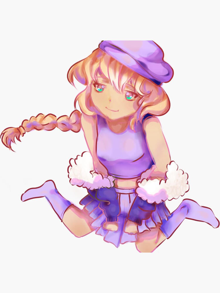 cute anime girl sitting ♡" Sticker by twinlight00 | Redbubble