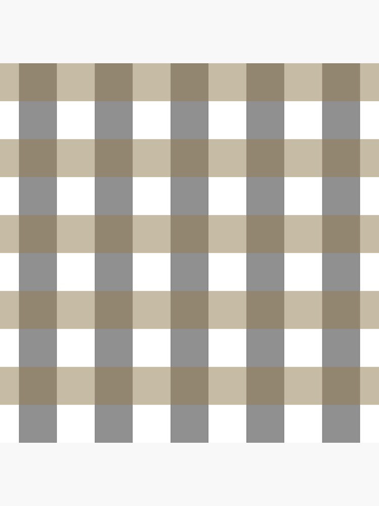 "Pastel Tan and Grey Gingham Checked Checkered Pattern Design" Sticker ...