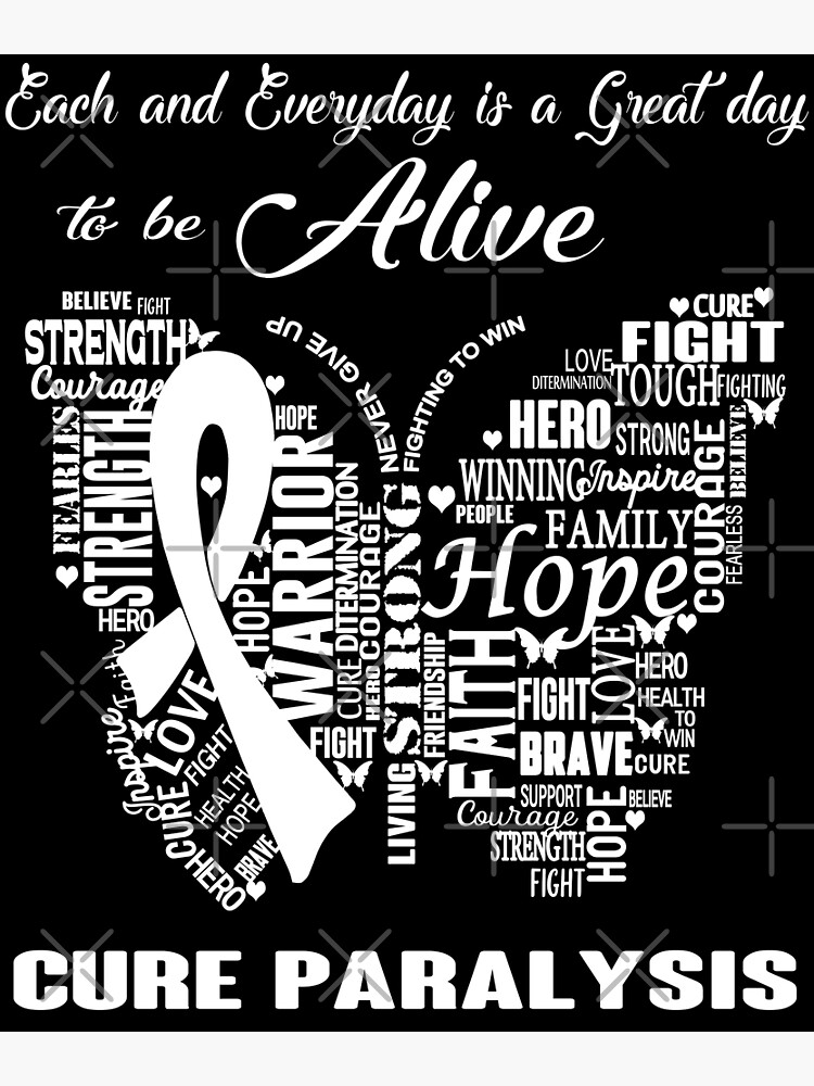 "Butterfly Ribbon Cure Paralysis Awareness" Poster for Sale by Tadmab ...