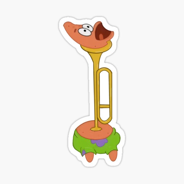 "Patrick Star Trombone Sticker" Sticker by AndreBischoff | Redbubble