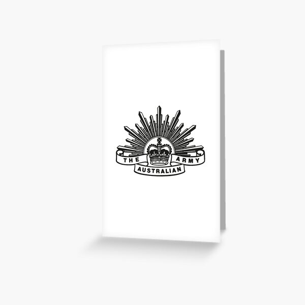 "Australian Army Rising Sun Black & White" Greeting Card by ...