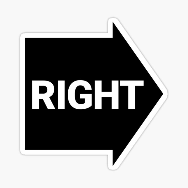 "Direction Arrow series - RIGHT Black" Sticker by poly2mode | Redbubble
