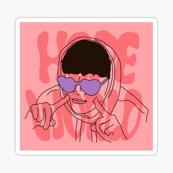 "BTS J-hope line art - Hope World" Sticker for Sale by chr1iecrafts ...