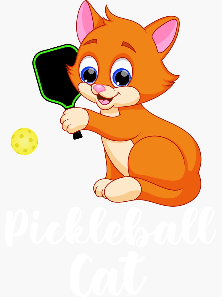 "Pickleball Cat, funny pickleball " Sticker by VincentxSwanson | Redbubble