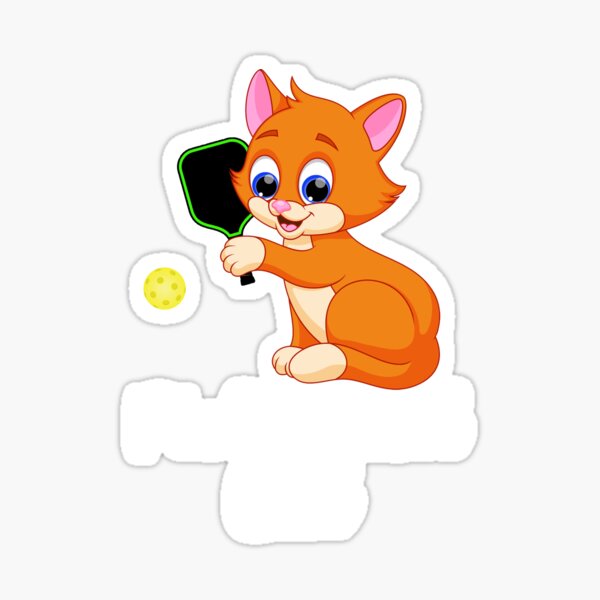 "Pickleball Cat, funny pickleball " Sticker by VincentxSwanson | Redbubble