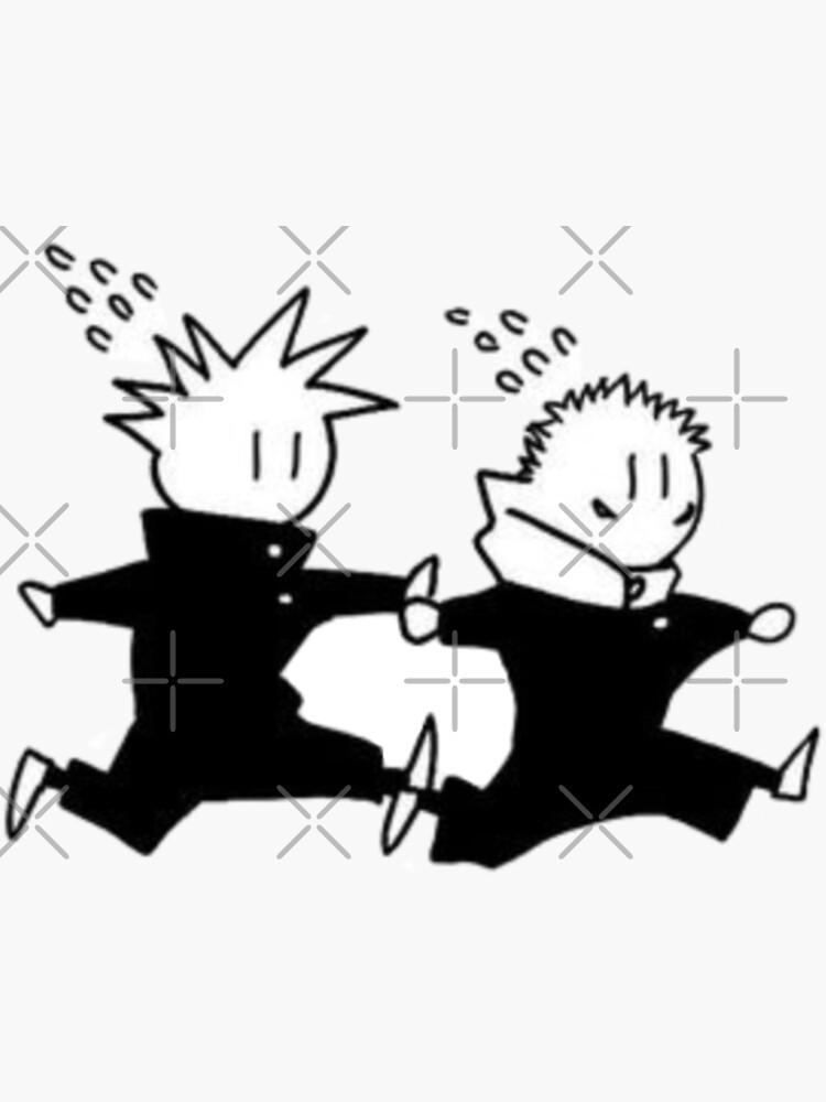 "megumi & itadori running" Sticker by vmoonchildv | Redbubble