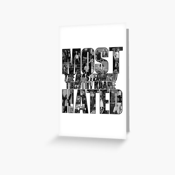 "Most Hated Black and White Black Outline" Greeting Card by ...