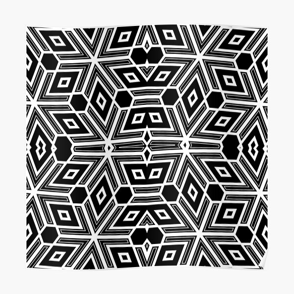 "Black and White Funky Cubism Neo Geo Abstract" Poster for Sale by ...