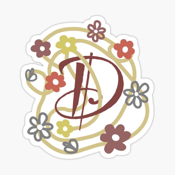 "Letter D " Sticker by JOOJIJOOJ | Redbubble