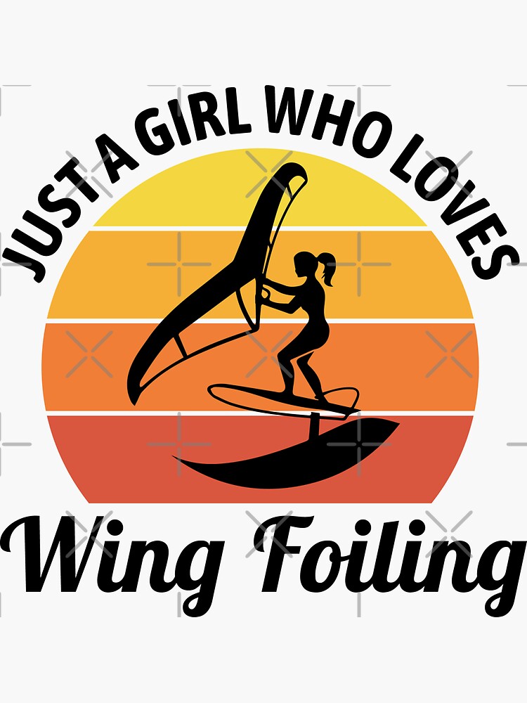 "Wing Foiling Hydrofoil Surfing Water Sports Vintage Retro " Sticker ...