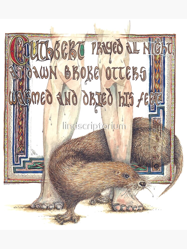 "St. Cuthbert and the Otter" Poster by lindscriptorium | Redbubble