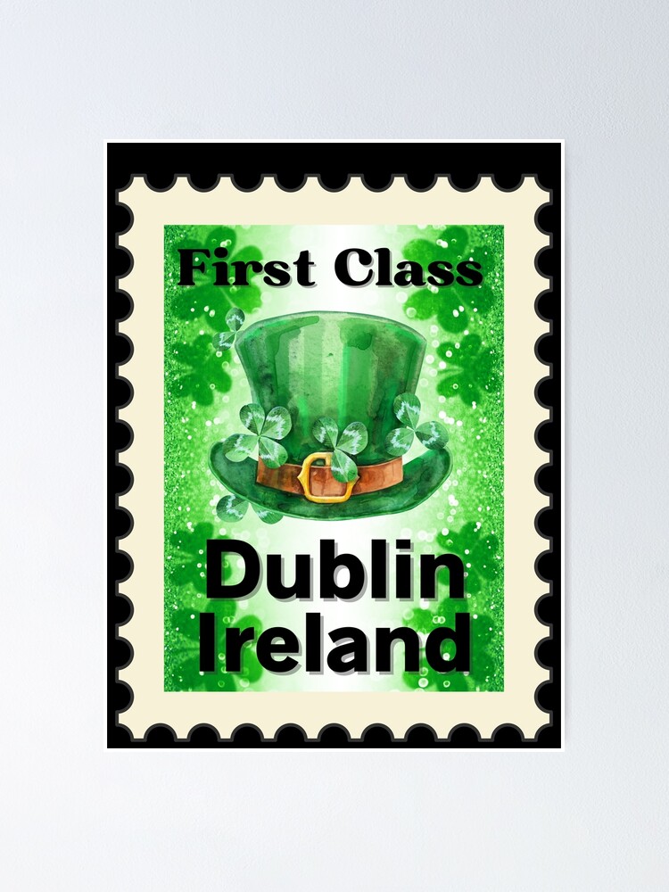 Poster « Timbre Dublin Irlande de première classe », par IrishPOD ...