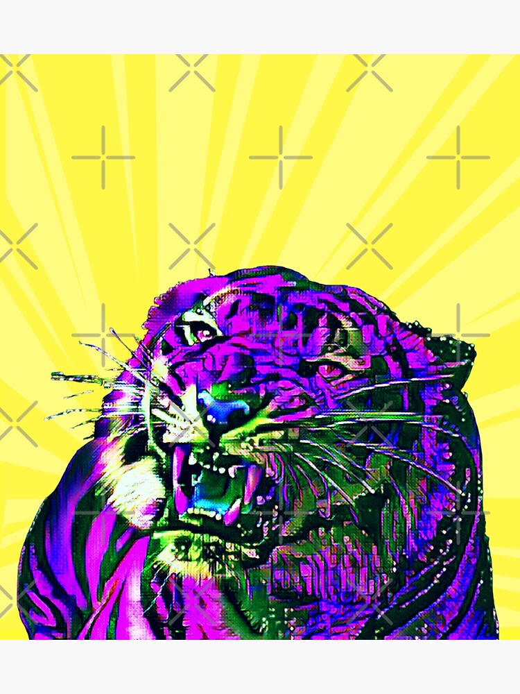 " The Growling Tiger - Pop Art! Cool, Colorful, Retro Growling Bengal ...