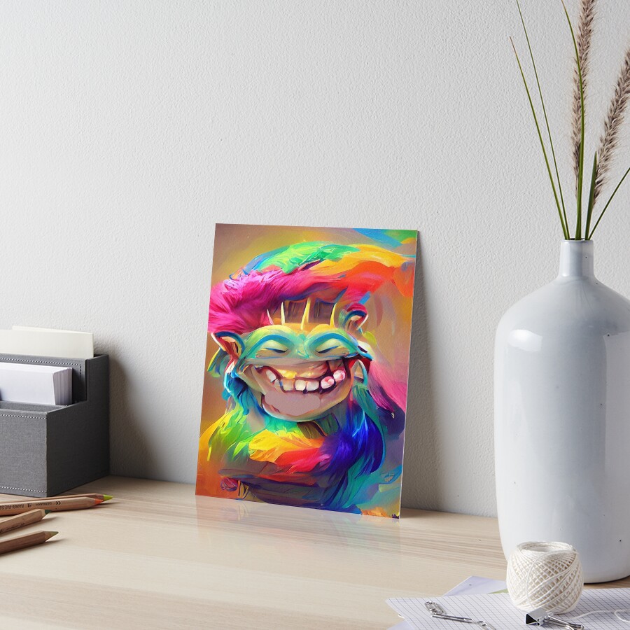 "Wild Cute and Creepy Rainbow Troll - Trolls" Art Board Print by ...
