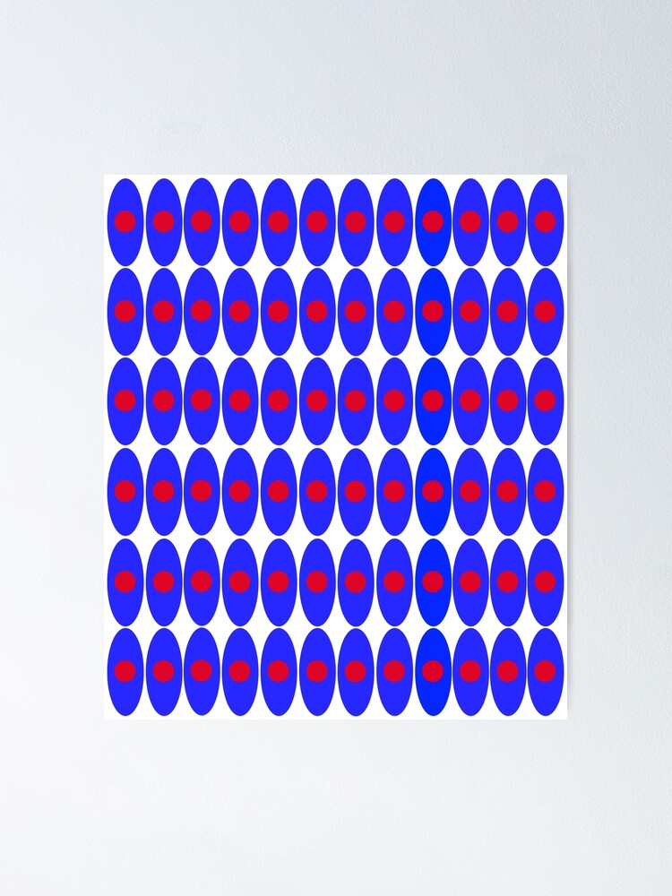 "Blaue und rote Ellipsen auf weißem Hintergrund" Poster von BeckyHunter ...