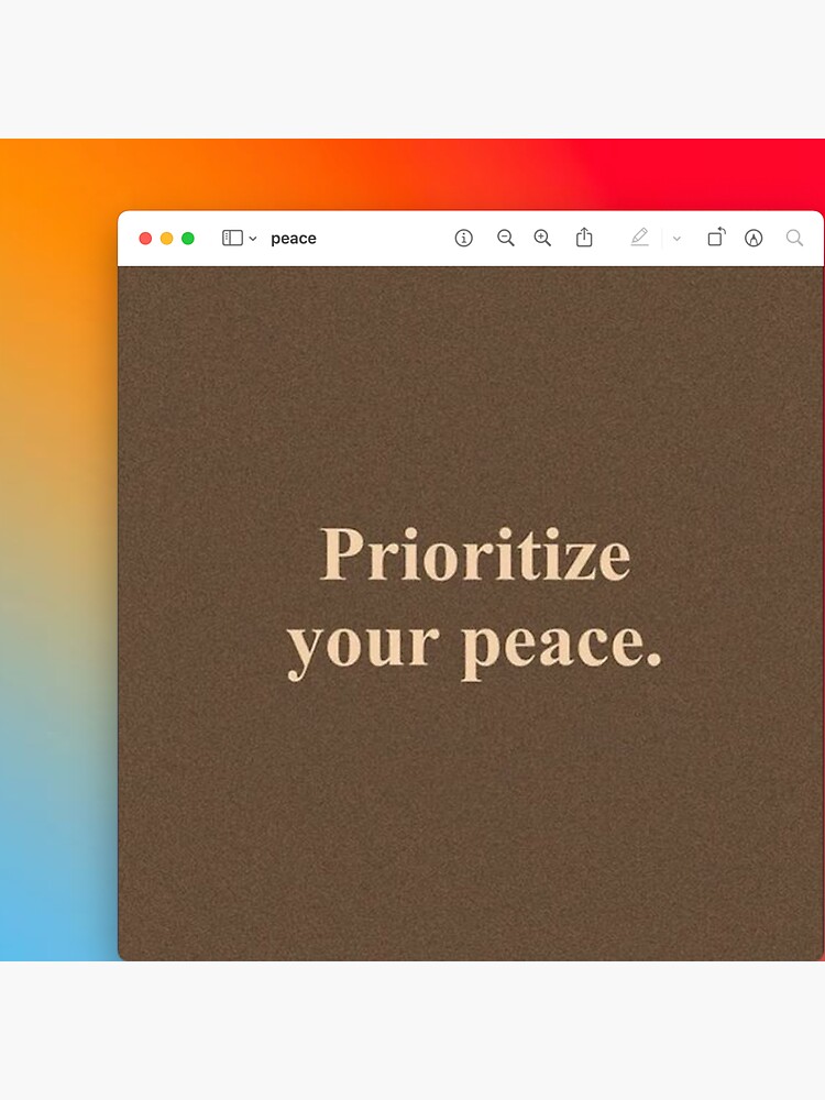 "prioritize your peace - Motivational Quote - unc." Sticker by ...
