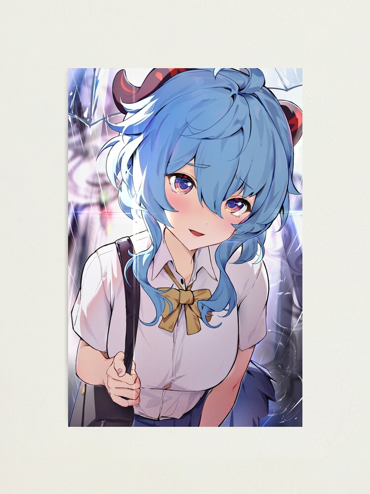 Lámina fotográfica «Uniforme escolar Ganyu Genshin Impact» de genshinwaifus | Redbubble