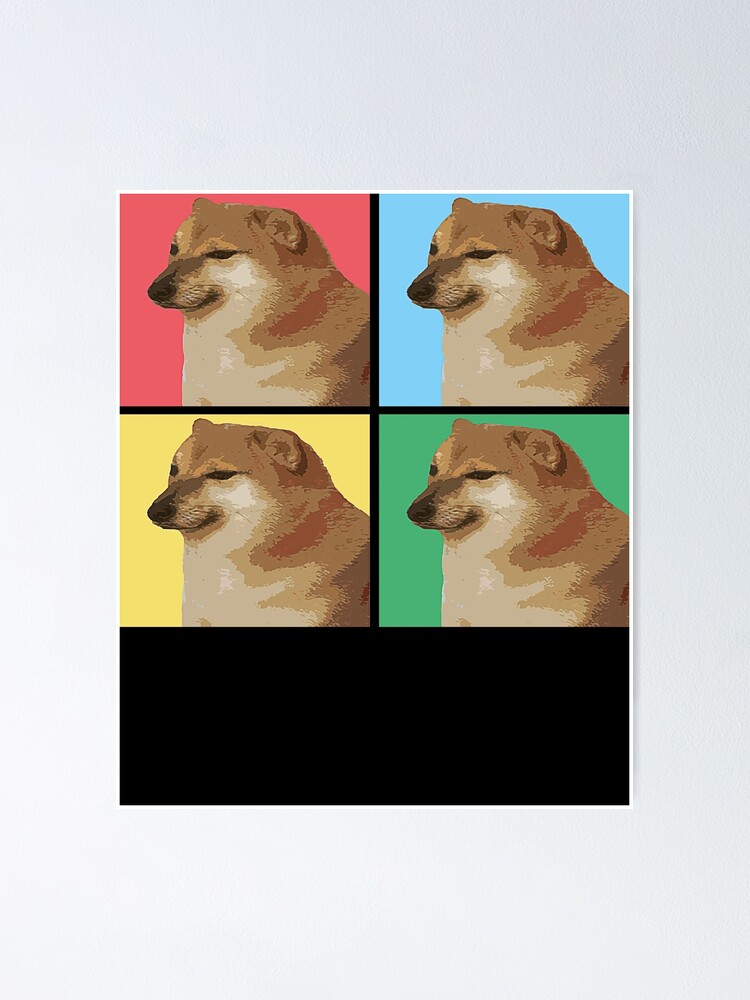 Póster «Tazas Cheems Meme» de andrahortyanan | Redbubble