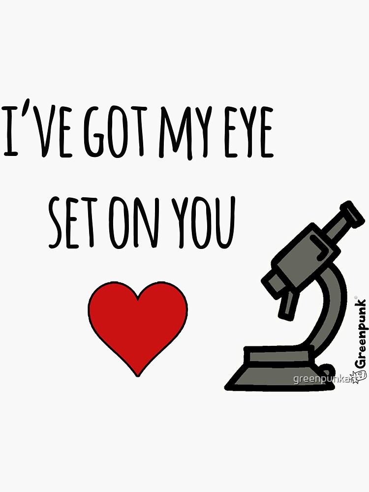 "Microscope love" Sticker by greenpunkart | Redbubble