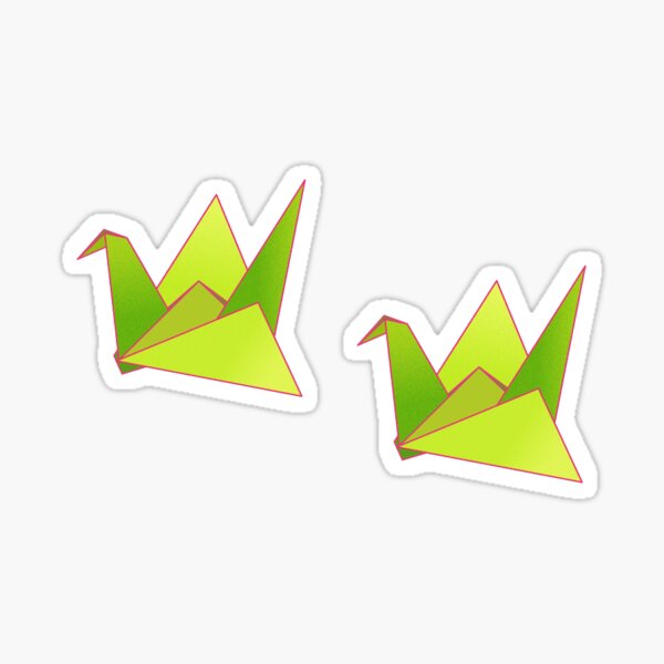 "Neon Paper Crane Sticker" Sticker by BCC-art | Redbubble