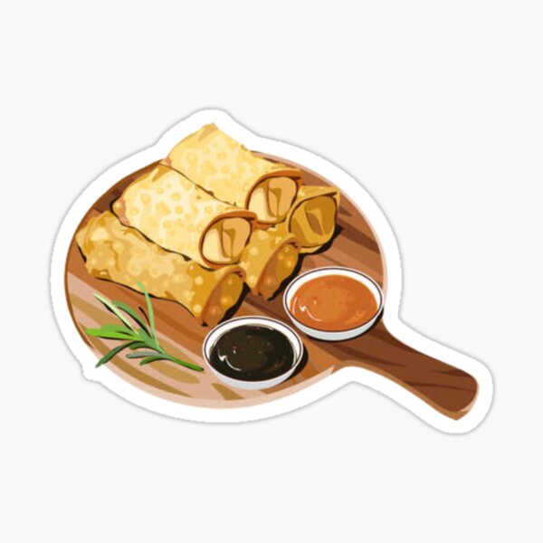 "Chinese spring rolls" Sticker by Yummyyums | Redbubble