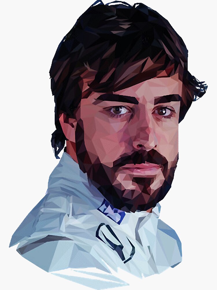 "Fernando Alonso low poly " Sticker by Oqupjavsi | Redbubble