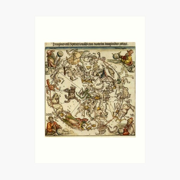 "Albrecht Durer - Map of the Northern Sky with representations of the ...