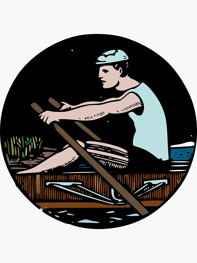 "Vintage Rowing Athlete - Retro Sports Rower Drawing - Birthday Gift ...