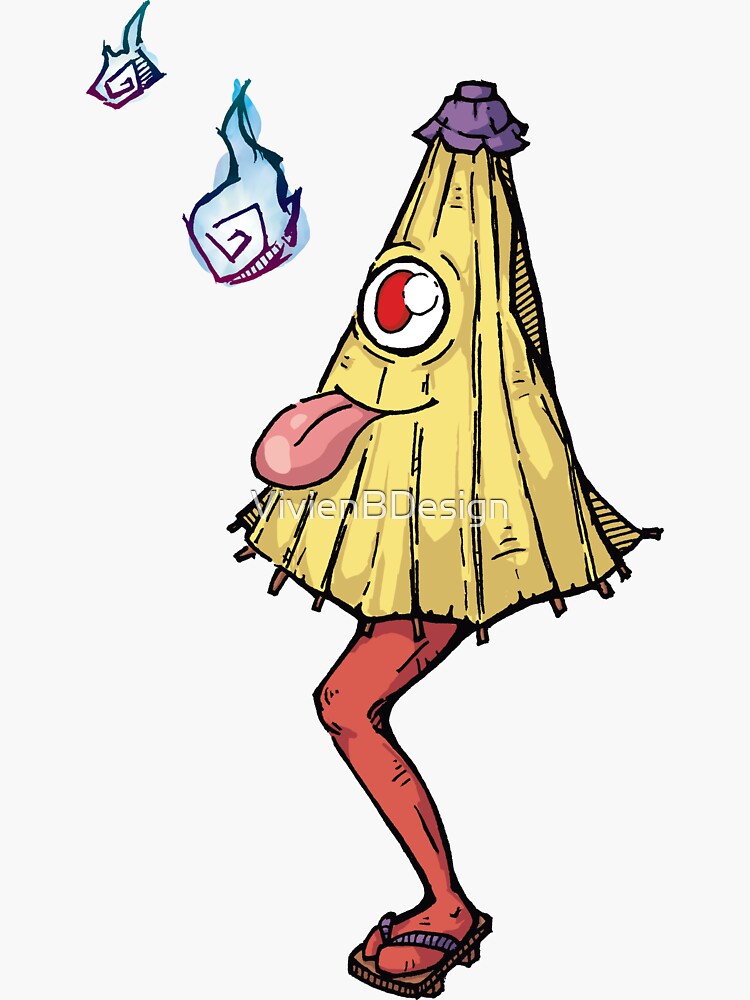 "Yokai Kasa-obake #3" Sticker by VivienBDesign | Redbubble