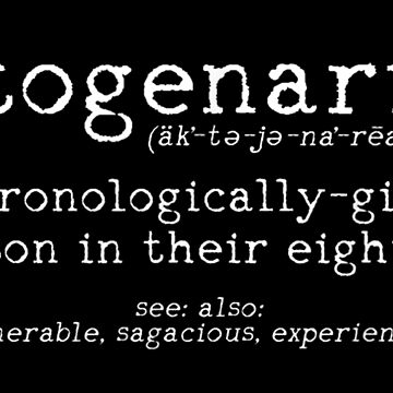 "Octogenarian Definition 80 Years Old 80th Birthday Gift" Poster for ...