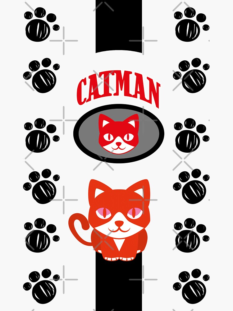 "Catman cat superhero logo mouse living" Sticker by Mauswohn | Redbubble