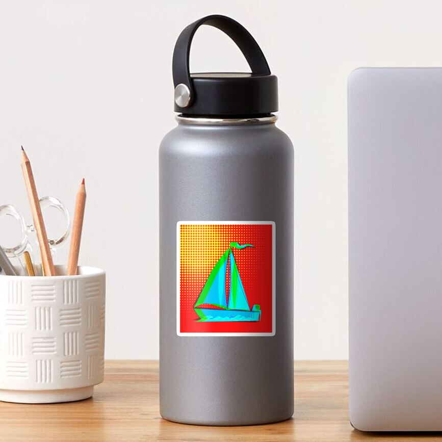 "Boat on the Sea Pop Art - Stunning Retro, Vintage Nautical Pattern Pop ...