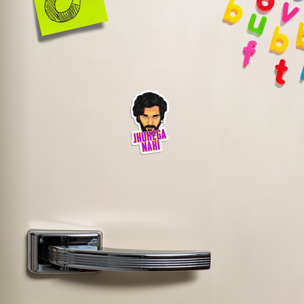 "Allu Arjun Pushpa Jhukega Nahi" Sticker for Sale by U-Shirt | Redbubble