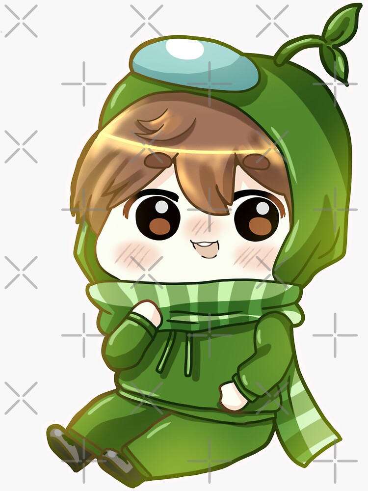 "Sykkuno Chibi Chubby Fanart Among Us" Sticker for Sale by SimpleAlex ...