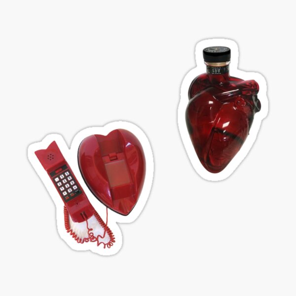 "Heart red y2k vintage" Sticker by Eternallykawaii | Redbubble