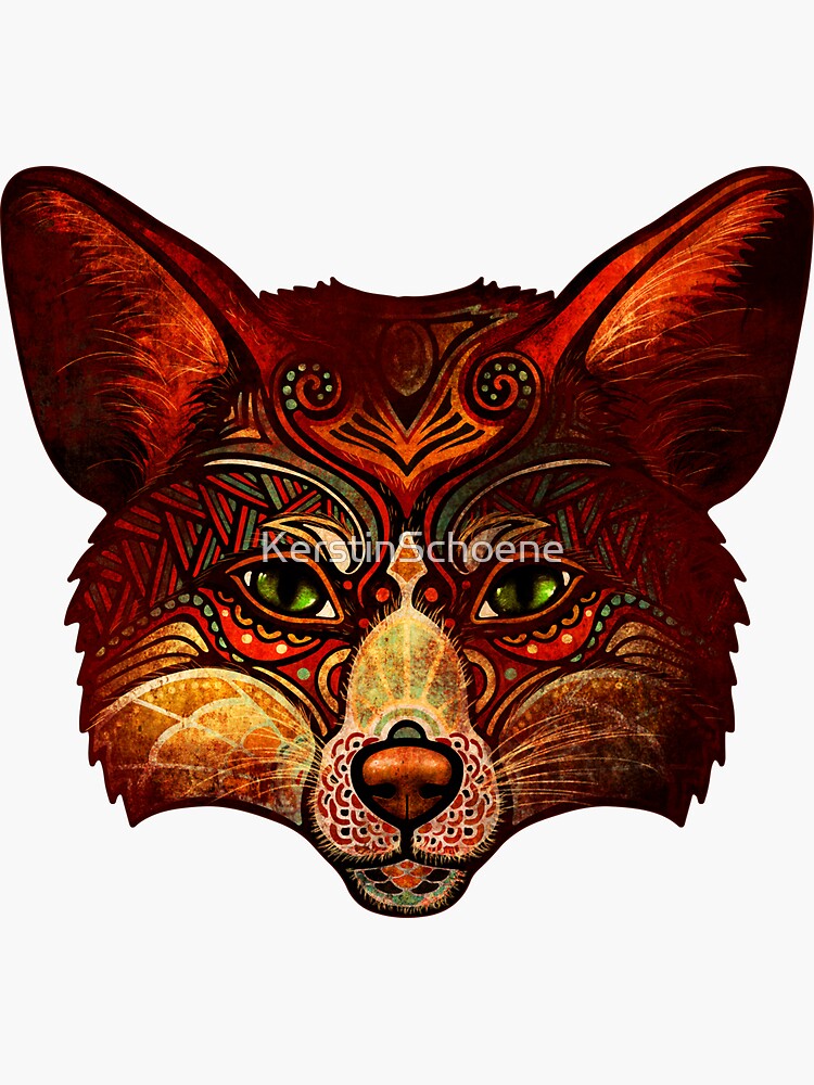 "The Fox" Sticker for Sale by KerstinSchoene | Redbubble