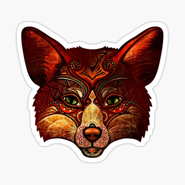 "The Fox" Sticker for Sale by KerstinSchoene | Redbubble