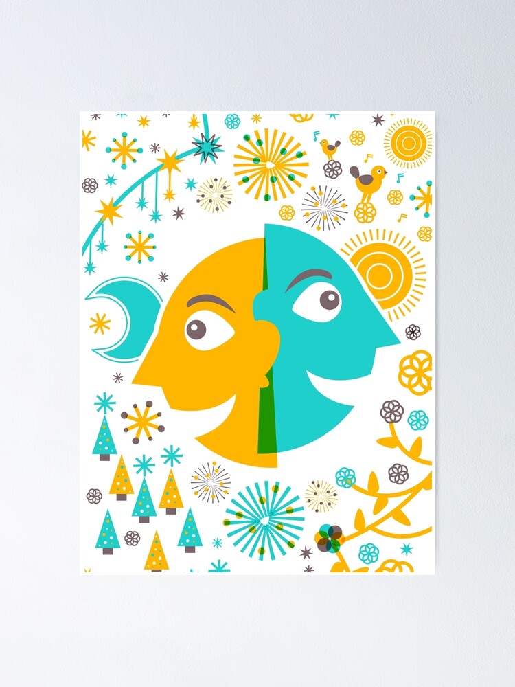 "New Year Janus Illustration" Poster for Sale by SamOssie | Redbubble