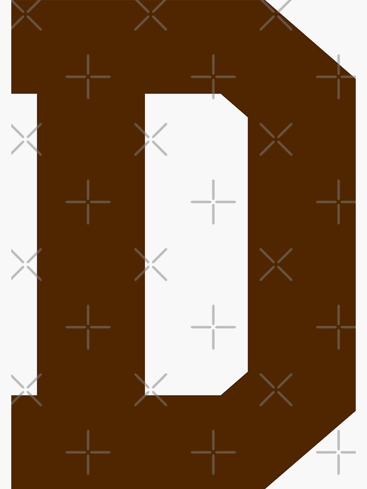"Alphabet, Brown D, Sports letter D" Sticker for Sale by TheCultStuff ...