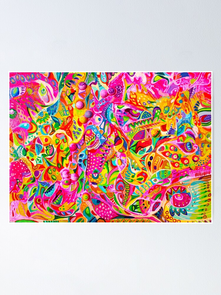 Póster «Estructura del amor, psicodélico, colorido, garabatos ...
