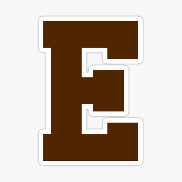 "Alphabet, Brown E, Sports letter E" Sticker for Sale by TheCultStuff ...
