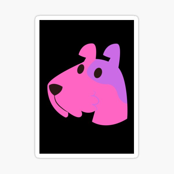 "Hot pink dog" Sticker for Sale by Perlergirlslife | Redbubble
