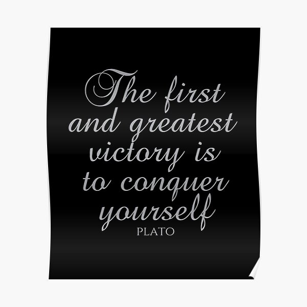 Poster « Citation de Platon - La première et la plus grande victoire ... Poster « Citation de Platon - La première et la plus grande victoire ...