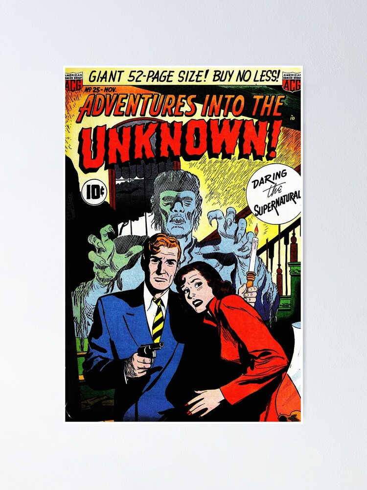 "Adventures into the Unknown No. 25 Vintage Retro Comic Book Cover ...