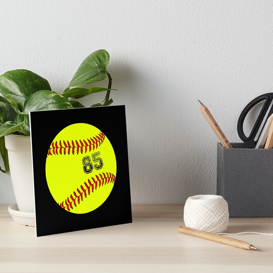 "Softball ball number 85, eighty five" Art Board Print for Sale by ...