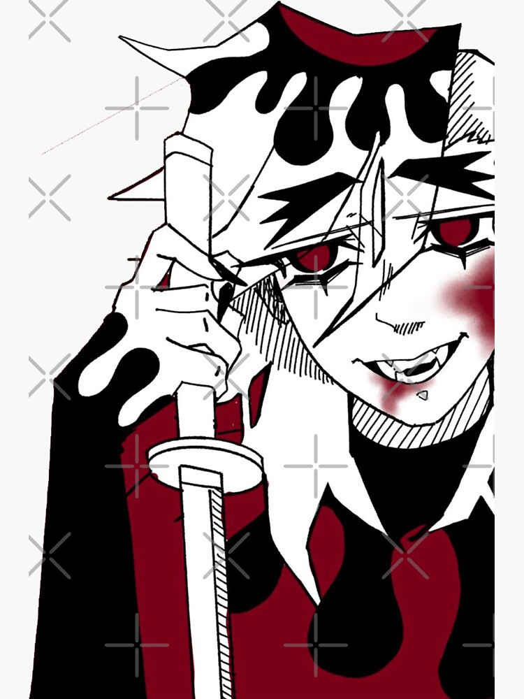 "upper rank two demon doma kimetsu no yaiba" Sticker for Sale by ...